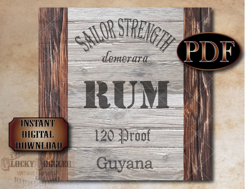 5 Caribbean Rum Crate Labels Printable PDFs 12X12 | Etsy