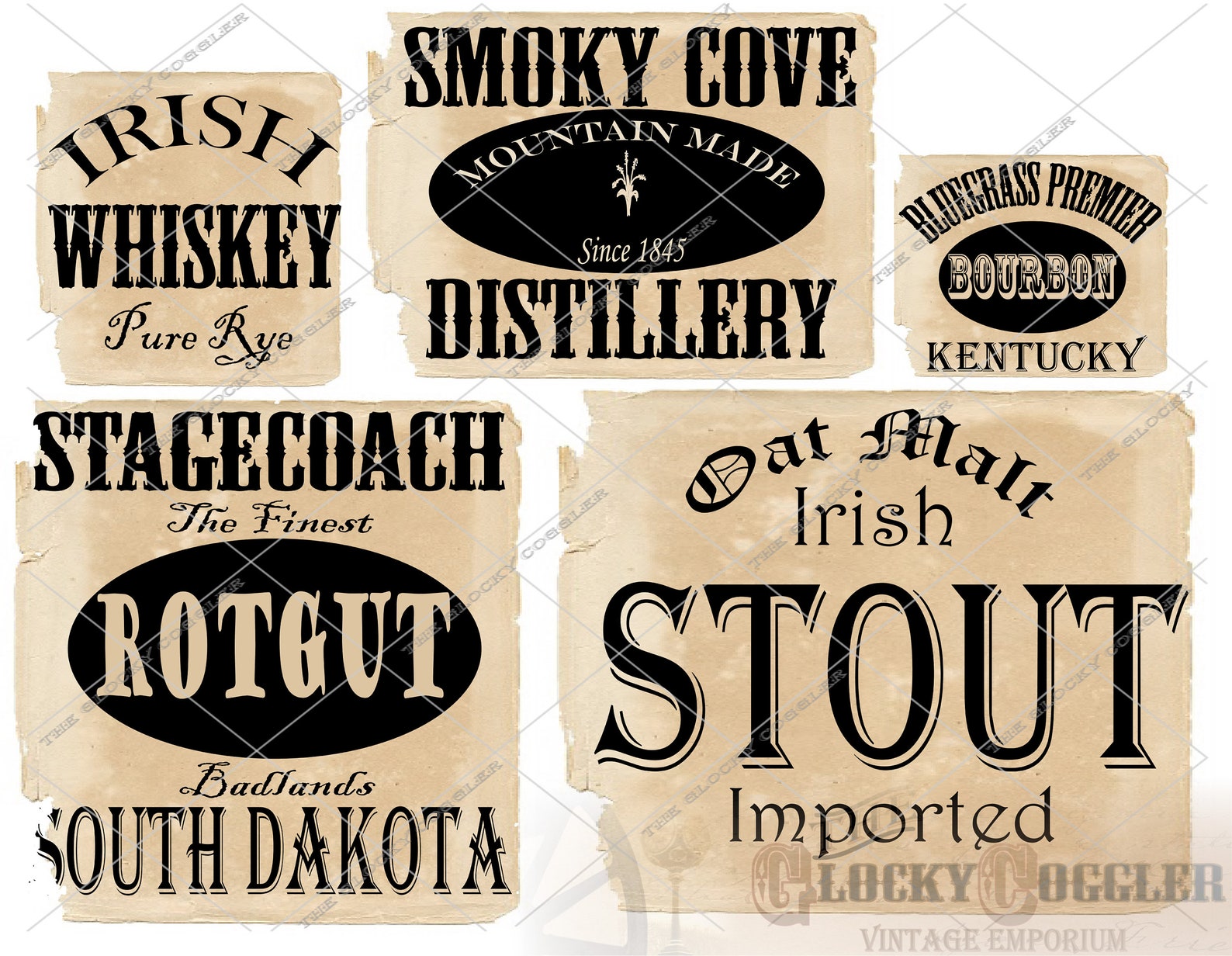 THE Original Booze Crate Labels Wild West Prohibition - Etsy