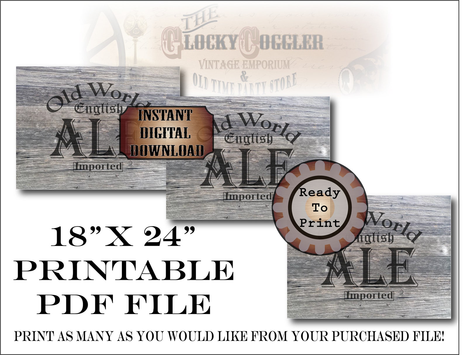 OLD ENGLISH ALE Crate Label One 18x24 Pdf Weathered | Etsy