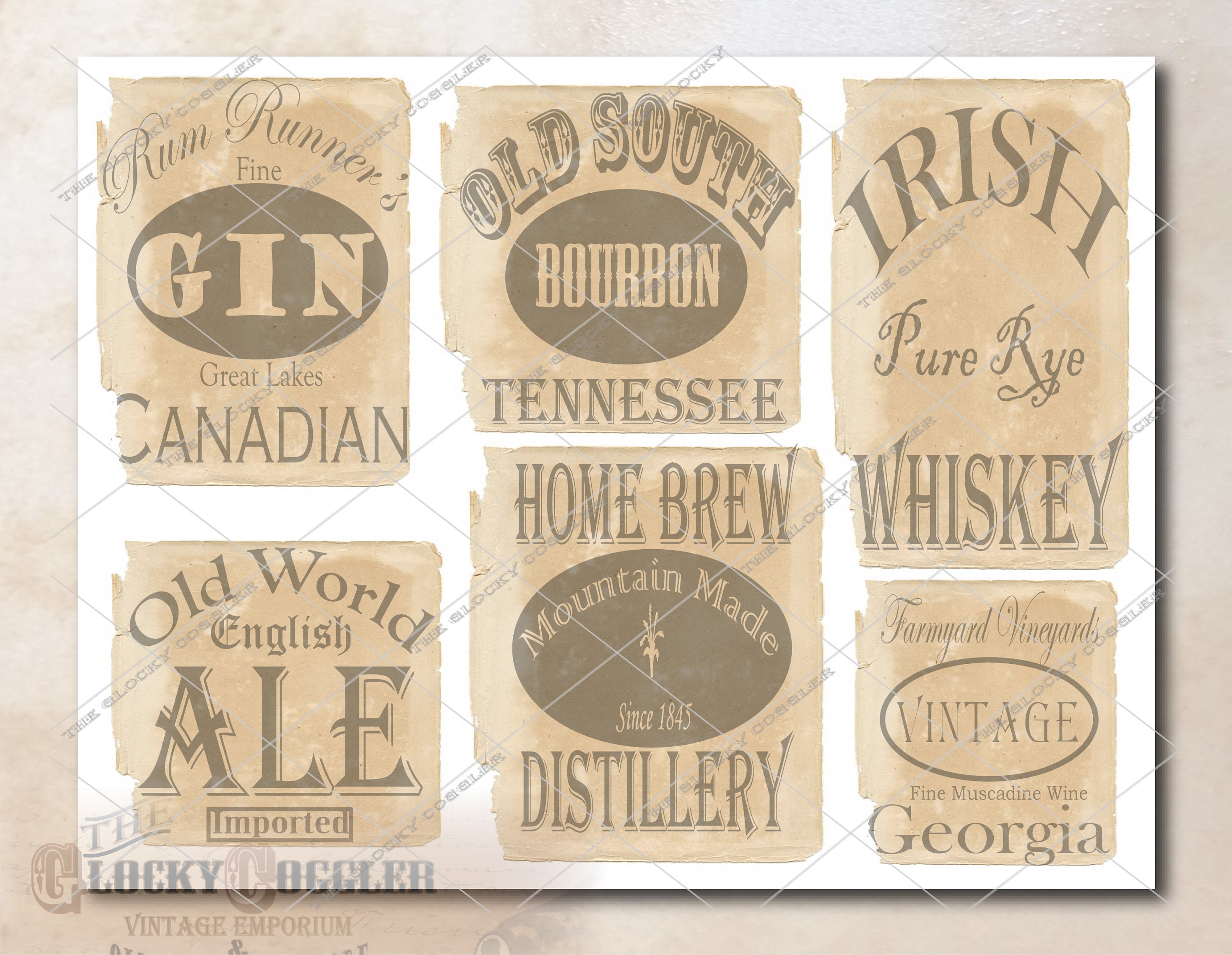 Booze Bottle Labels 6 Bootleg Printable Prohibition Speakeasy - Etsy ...