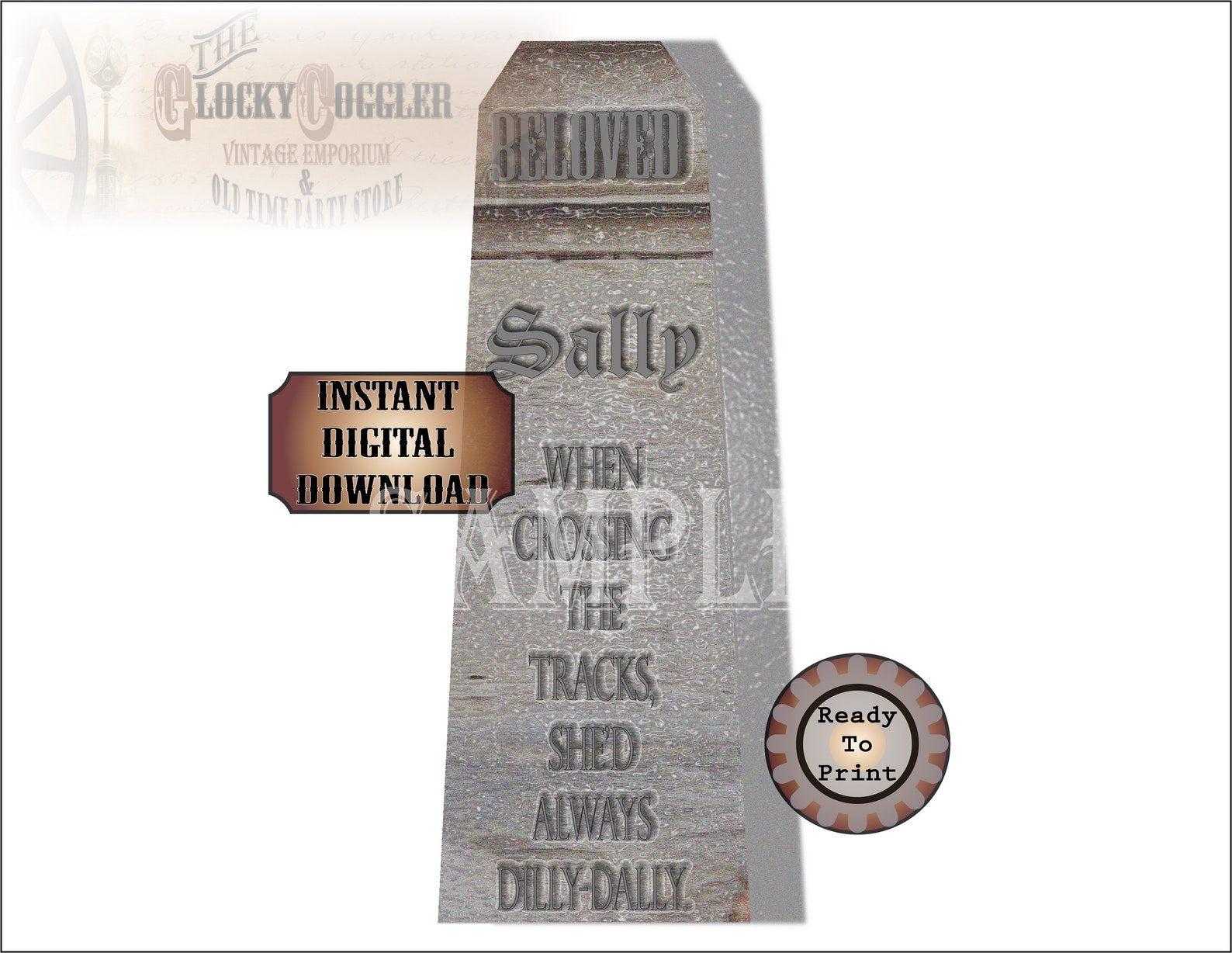 5 Gravestones Printable Halloween Decorations Wild West | Etsy