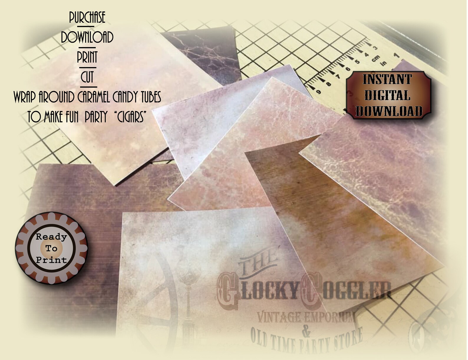 Cigar Junk Journal Paper Wraps 2 Jpgs 8 Prohibition | Etsy