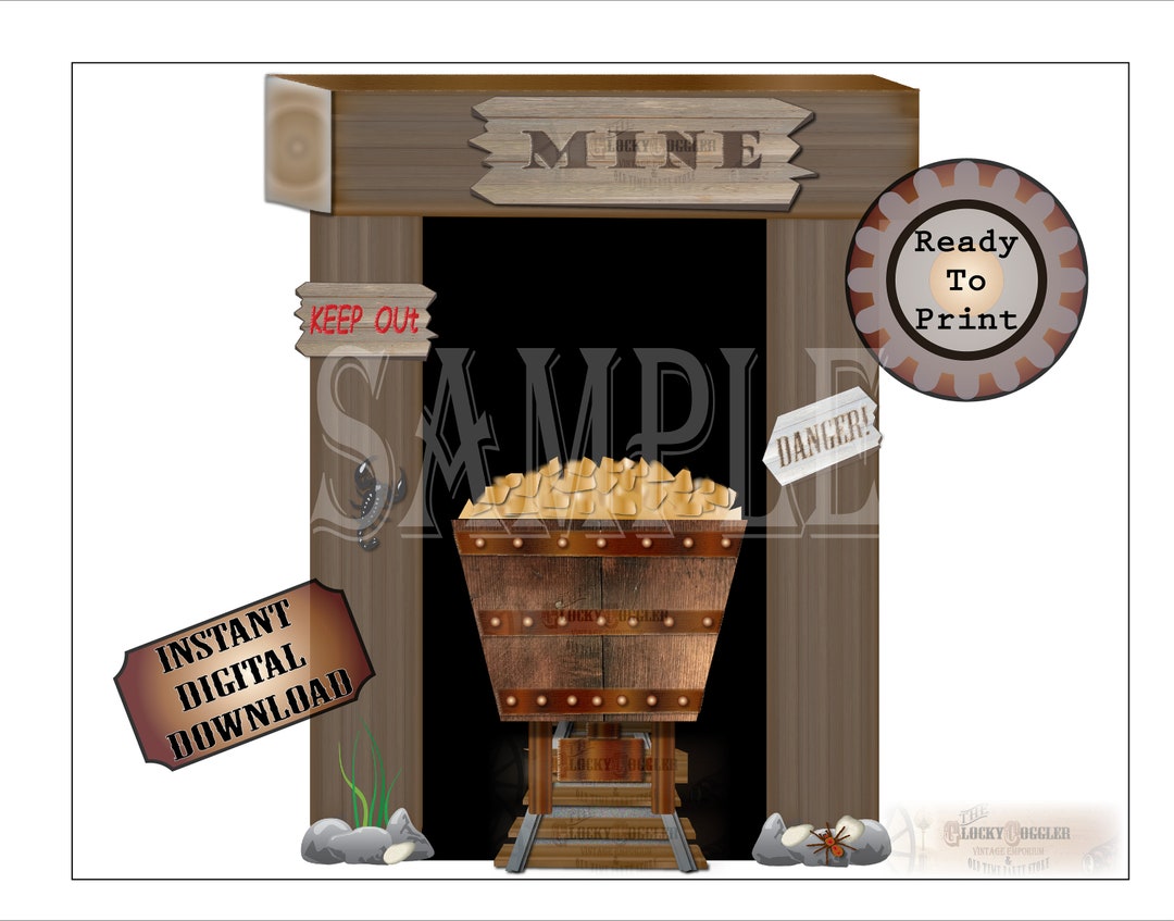 Gold Mine Set ~ Printable Wild West Party Wedding Props ~ 5 PDF File ...