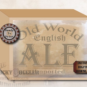 12 Prohibition Bootlegger Crate Label Props JPG Set ~ 8.5X11 Speakeasy ...