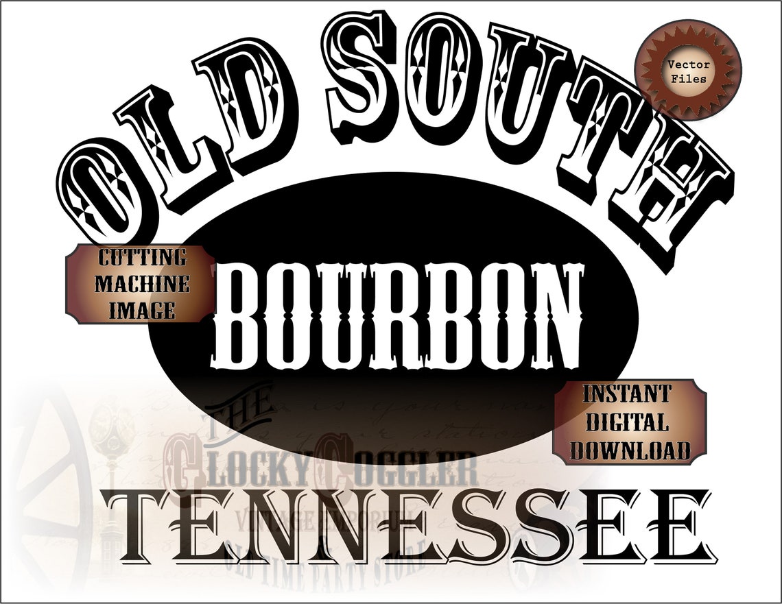Tennessee Bourbon Label Files Set Svg Pdf Png Eps Dxf - Etsy