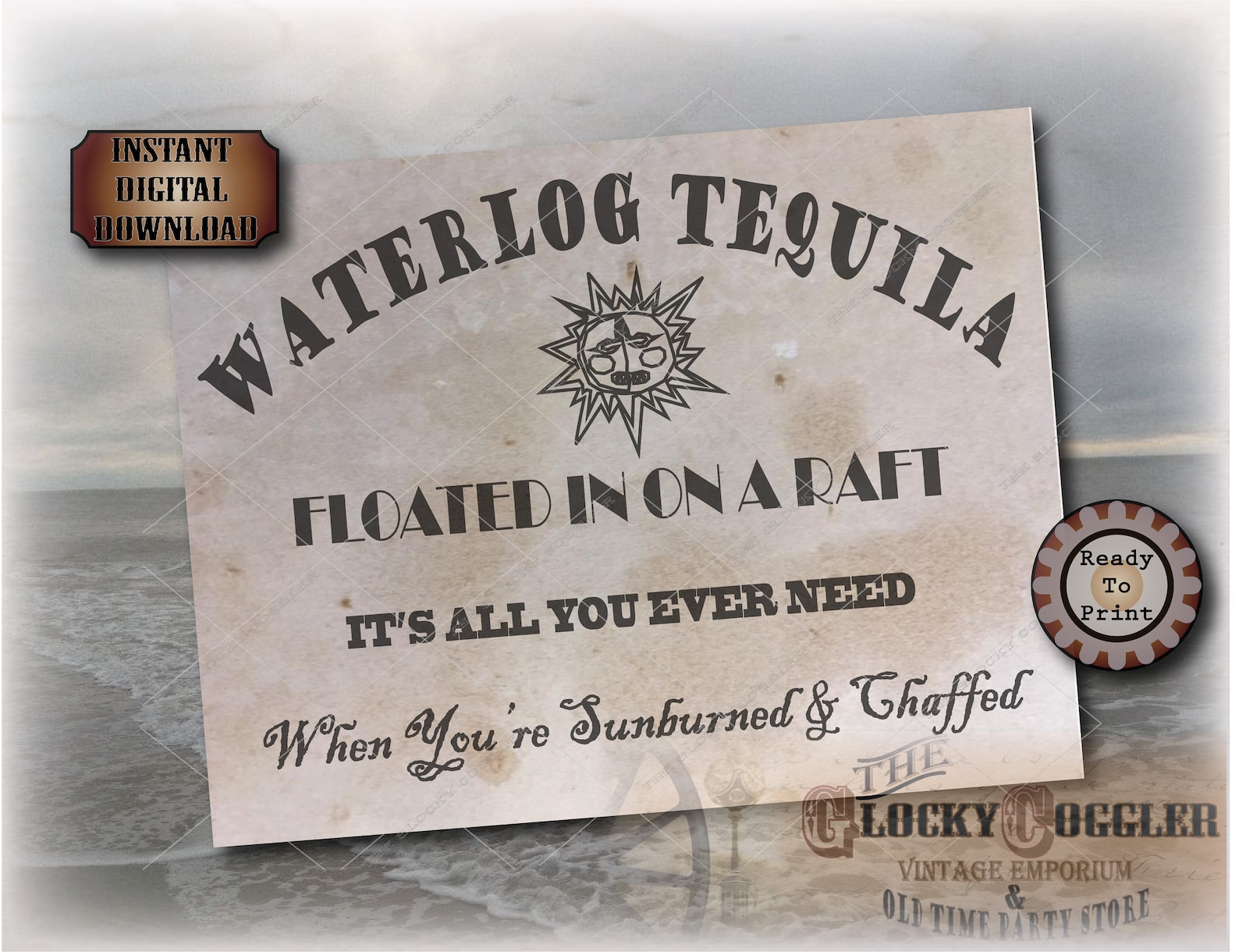 5 Beach Themed Prohibition Crate Labels Printables ~ Vintage Key West ...