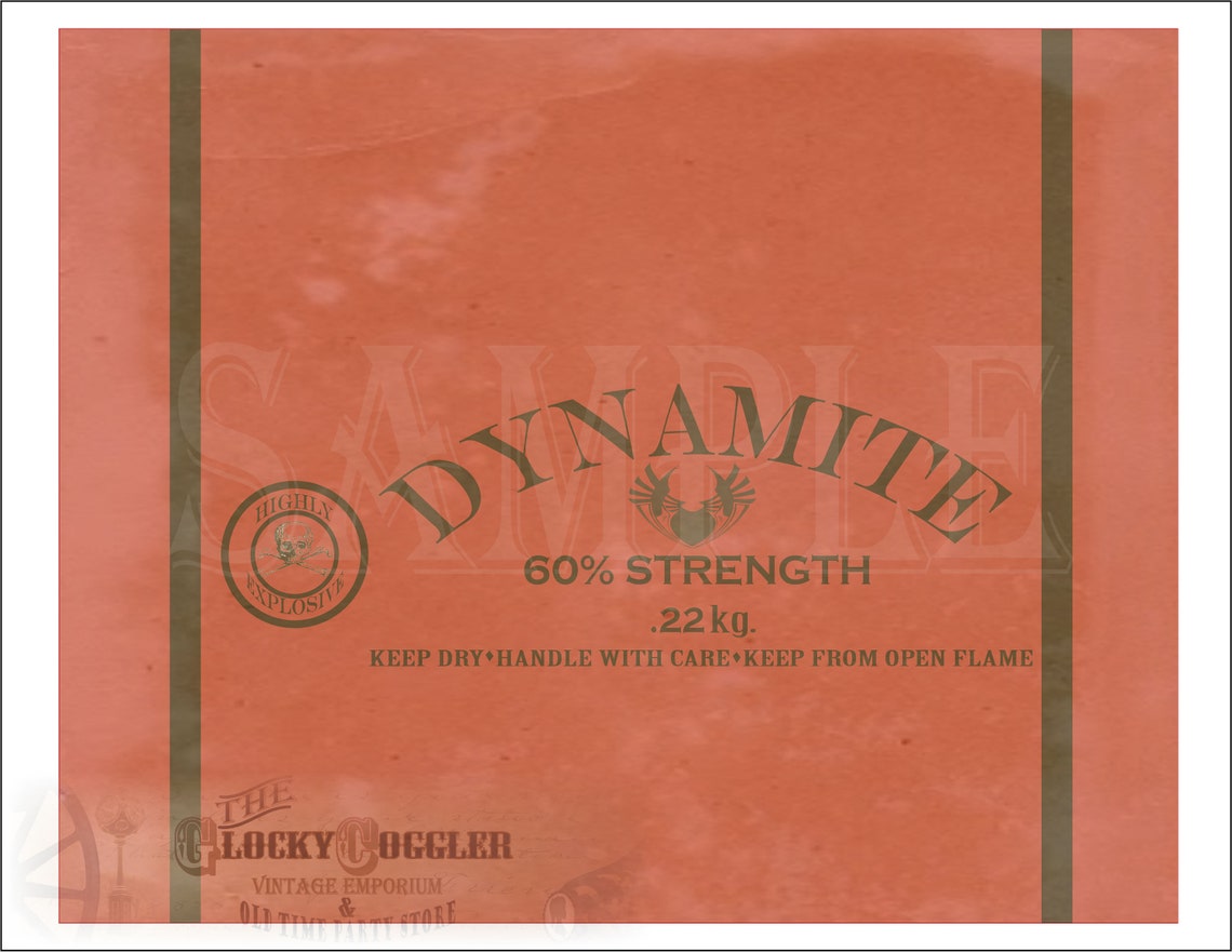 Dynamite Gift Wrap Printable Wild West Party Decor JPG | Etsy