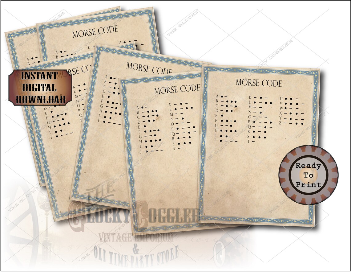Morse Code Escape Room Printable Puzzle Template ~ Jpg File ~ ABC Dots ...