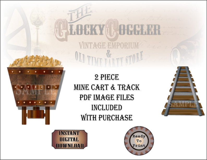 Gold Mine Set ~ Printable Wild West Party Wedding Props ~ 5 PDF File ...