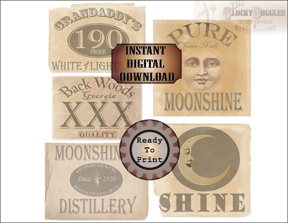 White Lightning Moonshine Stickers
