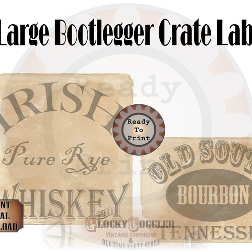 5 Bootlegger Prohibition Labels Speakeasy Labels Gatsby - Etsy