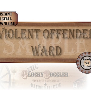 ASYLUM WARD SIGNS Asylum Printable Party Prop Set ~ Jpg Digital Files ...