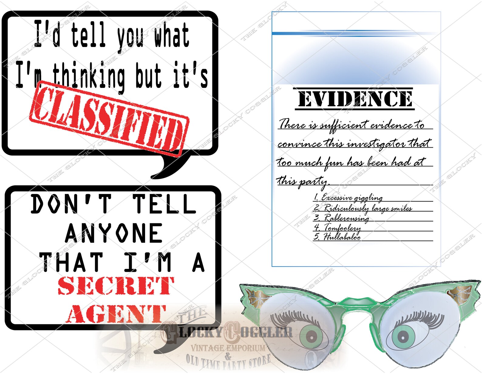 MURDER MYSTERY Detective Photo Booth Props 1 ZIP File Cast | Etsy