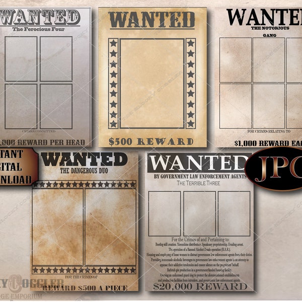 Wanted Posters - Etsy