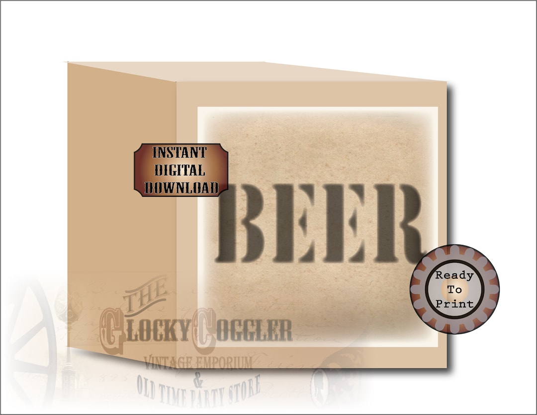 6 Prohibition Crate Labels 8X8 Inch Set of Printable Files Bootlegger ...