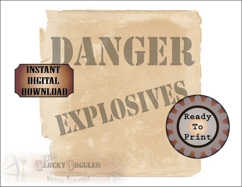 Crate Labels Mine Explosives Printable Wild West Gold Mining | Etsy