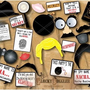 MURDER MYSTERY Detective Photo Booth Props 1 ZIP File Cast of ...