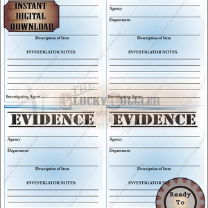 EVIDENCE BAG Printable 4x5.25" Zip Top Bag Labels Murder Mystery Escape ...