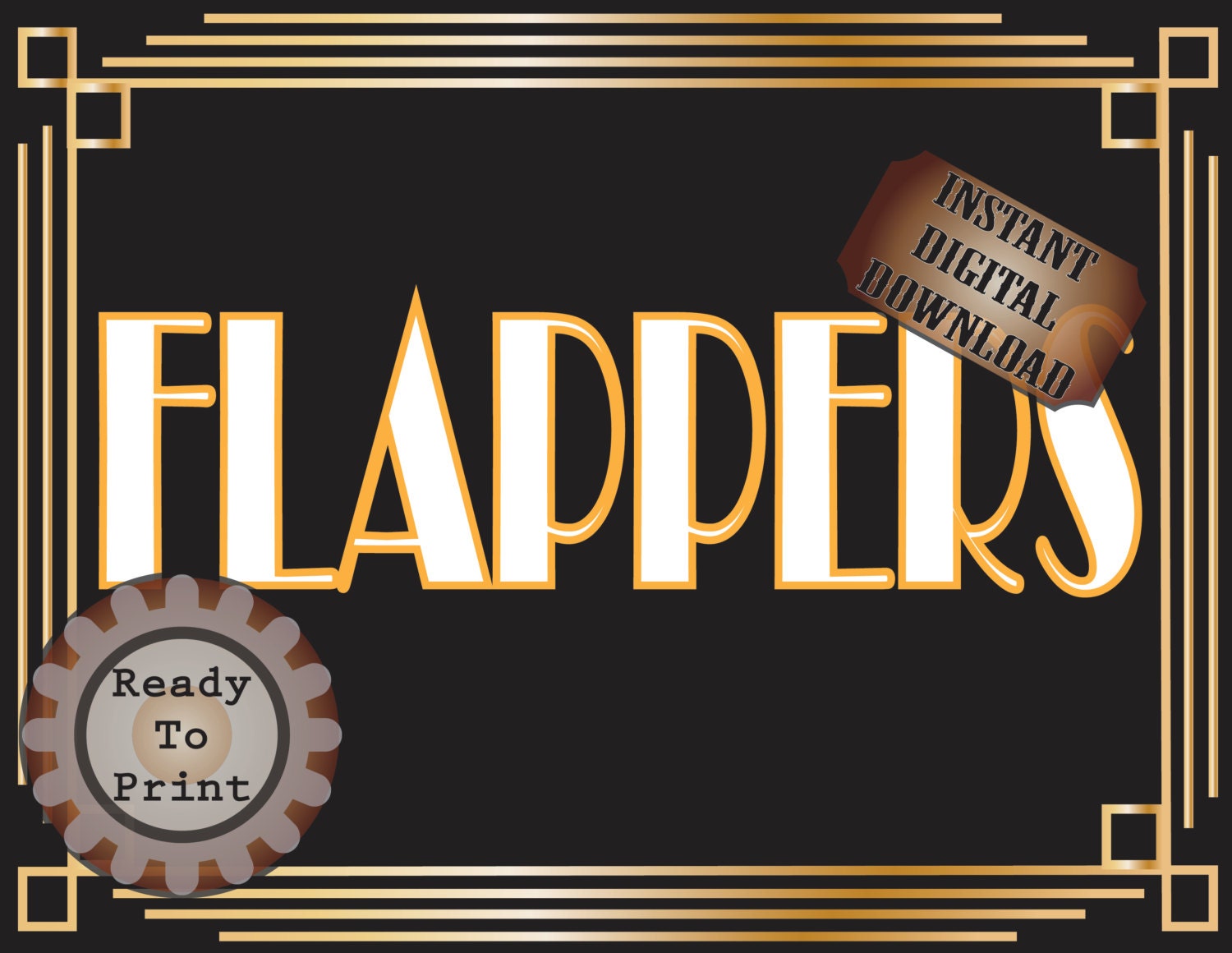 Flappers Restroom Sign Printable Roaring 20s Prohibition Era | Etsy
