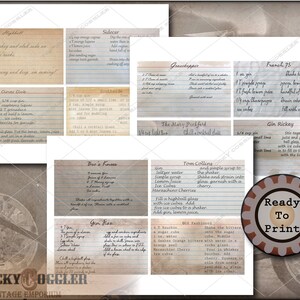 Prohibition Signature Drinks Printable Set of 12 Roaring 20s Cocktails ...