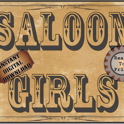 DANCE HALL Sign Printable File Wild West Party Aged Western - Etsy