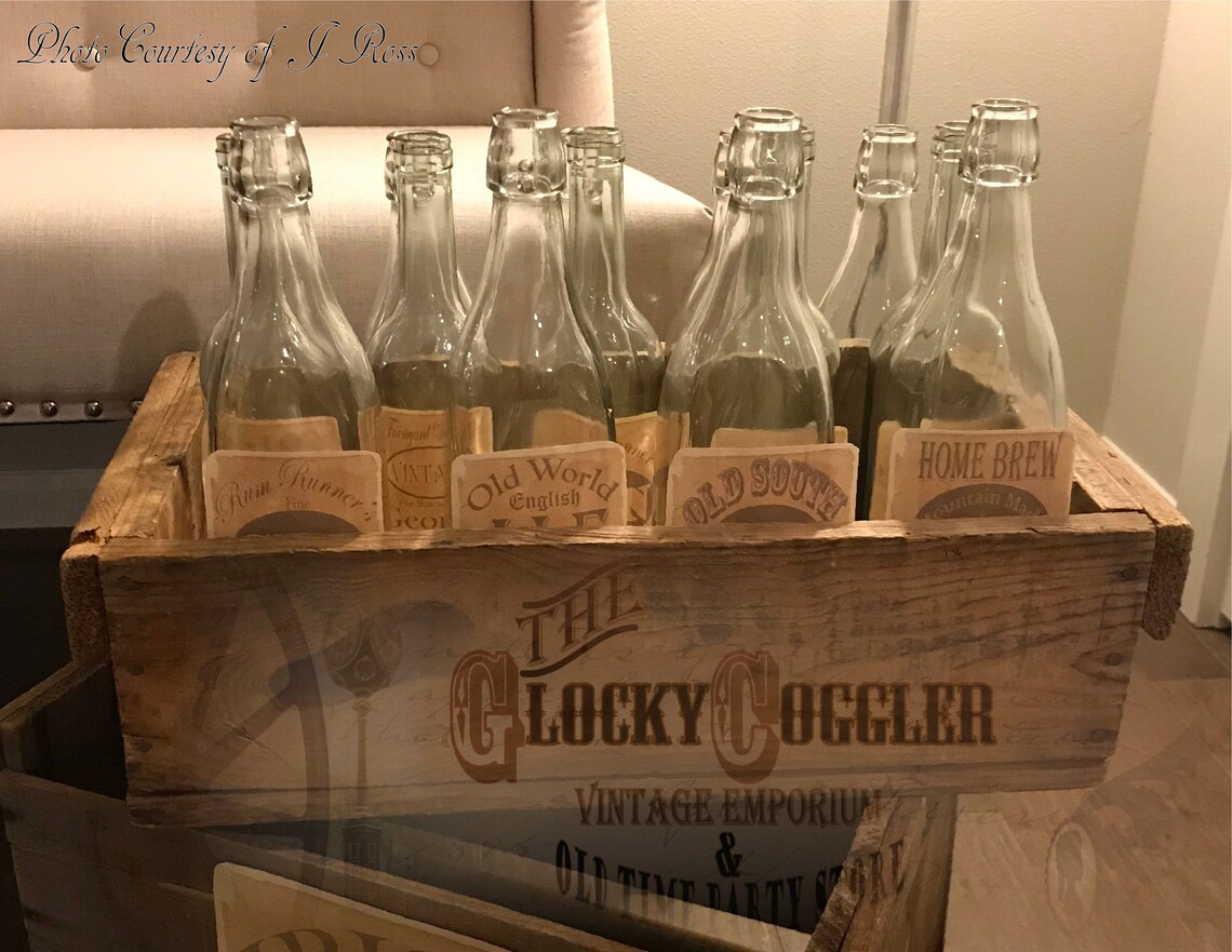 6 Liquor Bottle Labels Printable Bootlegger Prohibition - Etsy