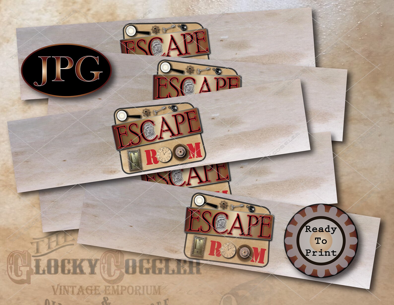 ESCAPE ROOM Party Food Printable Set 4 JPG Aged Paper - Etsy