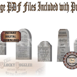 5 Gravestones Printable Halloween Decorations ~ Wild West Party Photo ...
