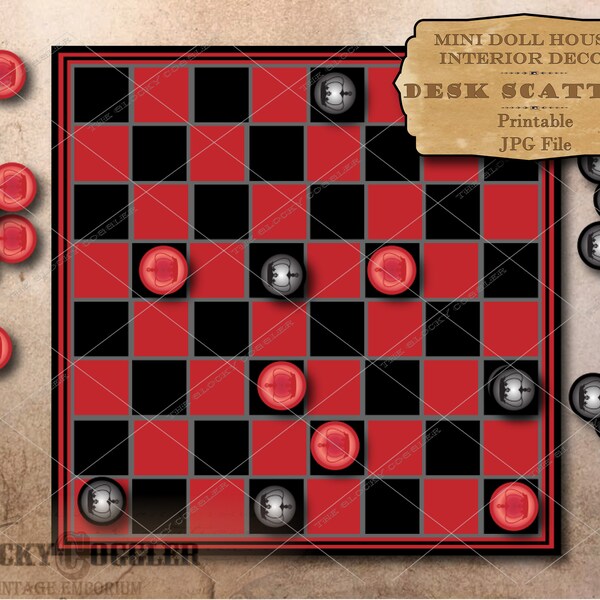 Checkers Board Game - Etsy