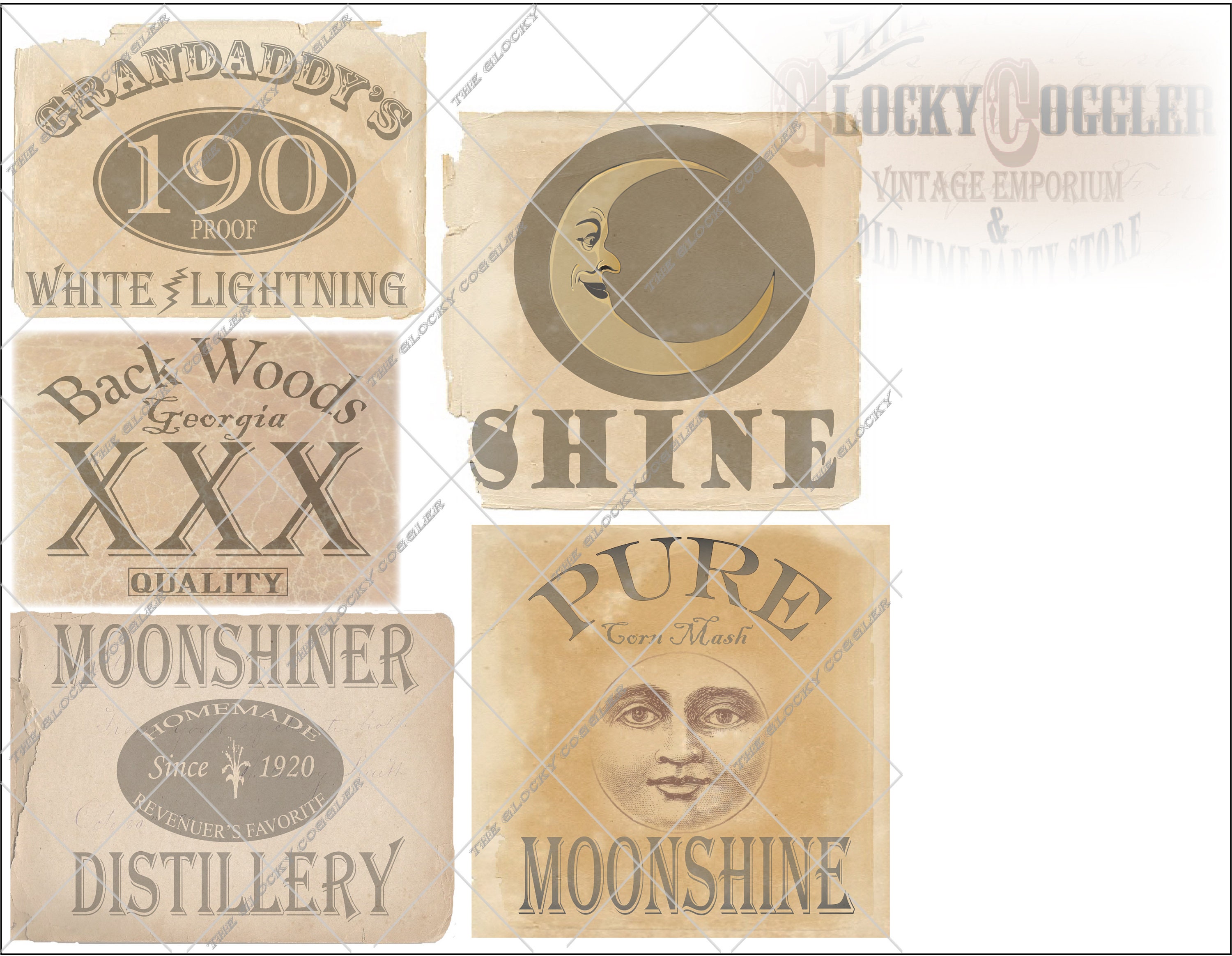Printable Bottle Labels JPG 5 Moonshine Hillbilly Cowboy - Etsy Singapore