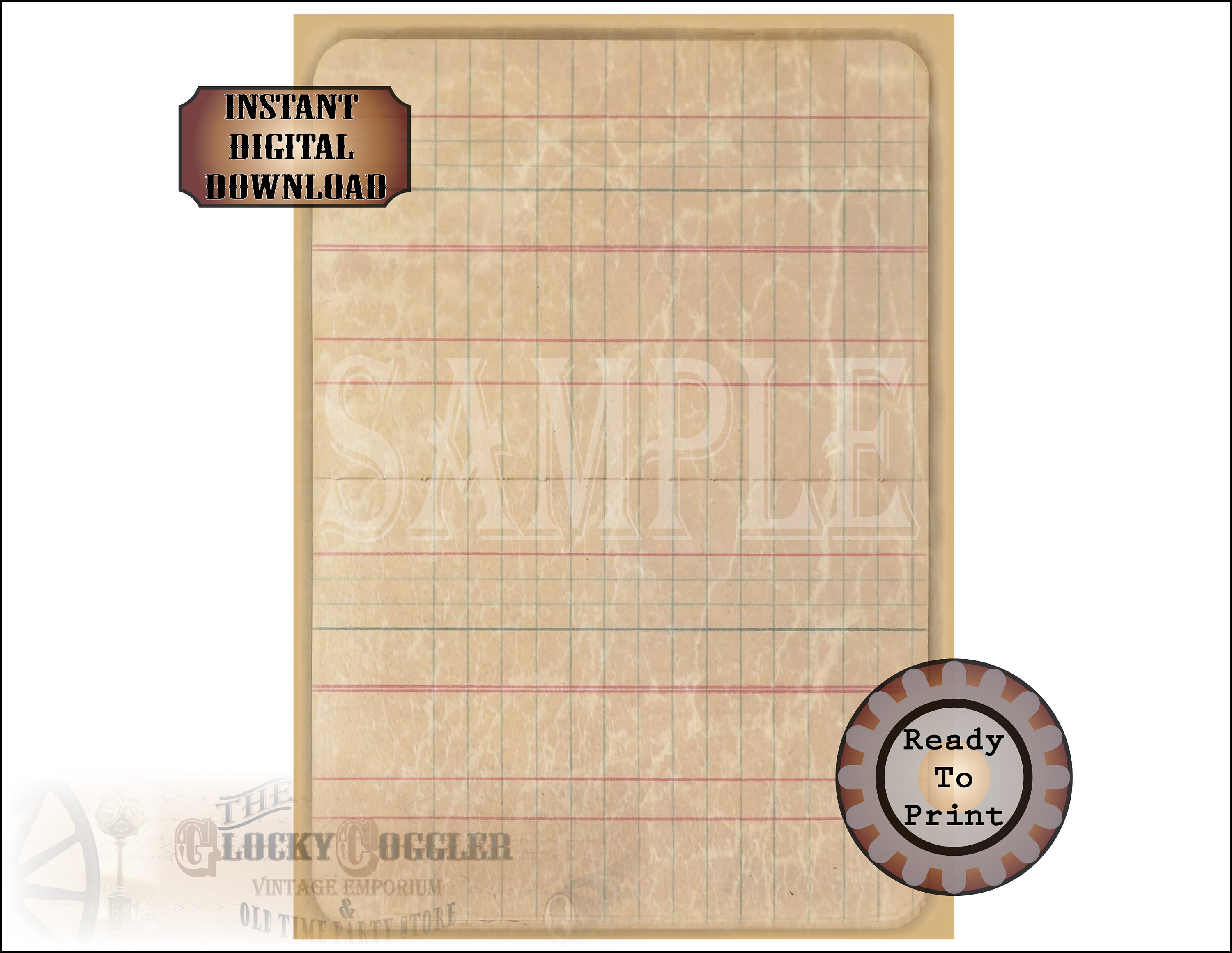 old-ledger-sheet-printable-aged-paper-digital-8-5x11-etsy