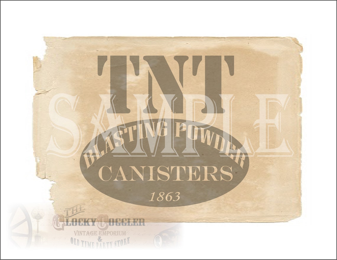 Mine Explosives Crate Labels Printable Wild West Gold Mining | Etsy