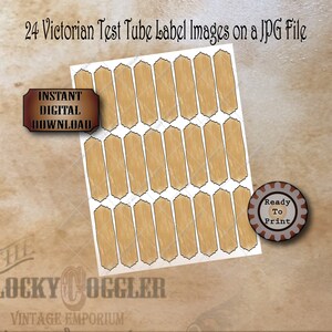 25 Test Tube Labels Printable JPG & PNG File ~ Victorian Asylum ...