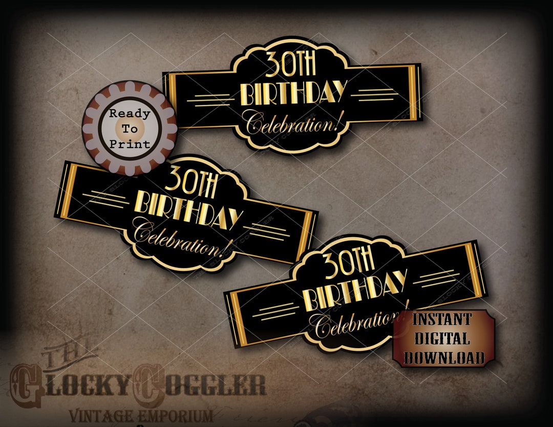 30th Birthday Cigar Labels Printable JPG File Digital Download ~ Art ...