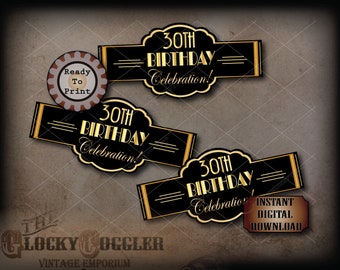 30th Birthday Cigar Labels Printable JPG File Digital Download - Etsy
