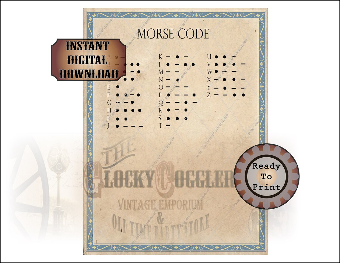 Morse Code Escape Room Printable Puzzle Template Jpg File - Etsy