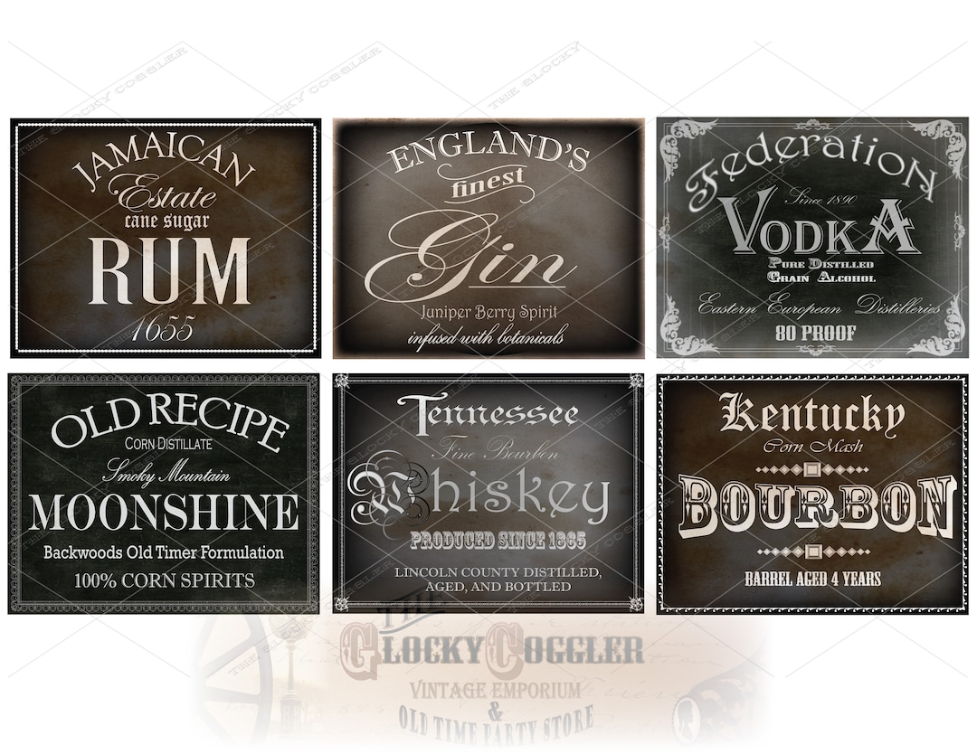 6 Prohibition Crate Labels Printable Set JPG Files ~ Liquor Rebellion ...