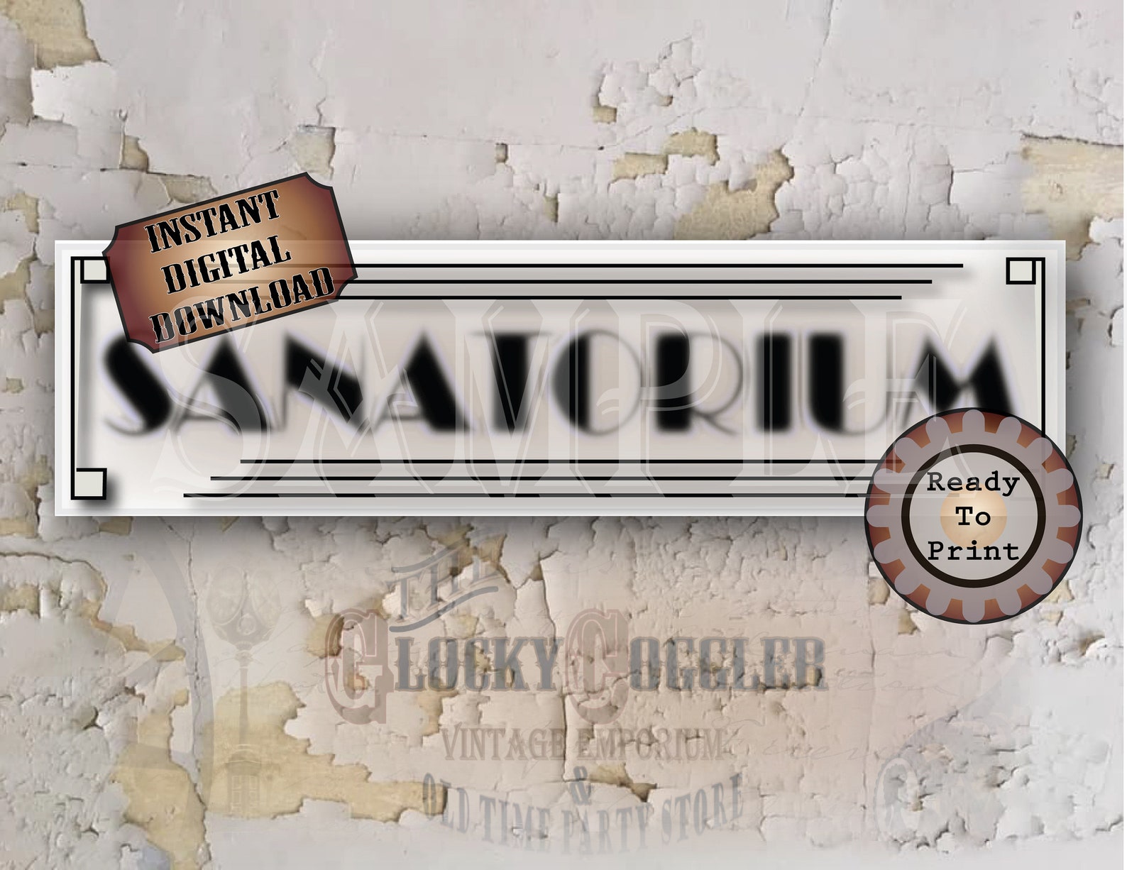 SANATORIUM Haunted Asylum Printable Party Prop Jpg Digital | Etsy