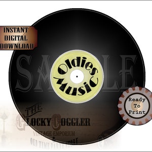 50s Printable Vinyl Record Images 5 PDF Files ~ 11x11" 1950s Retro ...