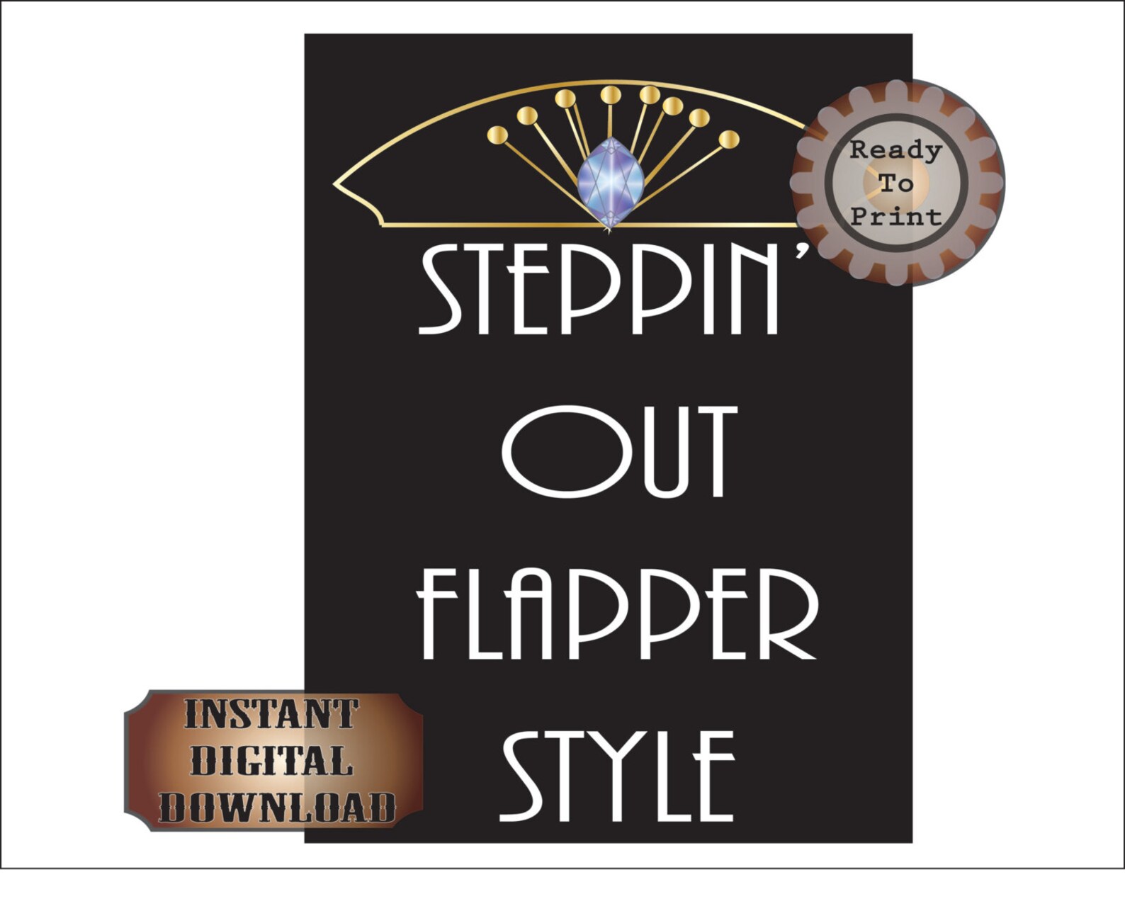 Flapper Style Sign Printable Roaring 20s Gatsby Era | Etsy