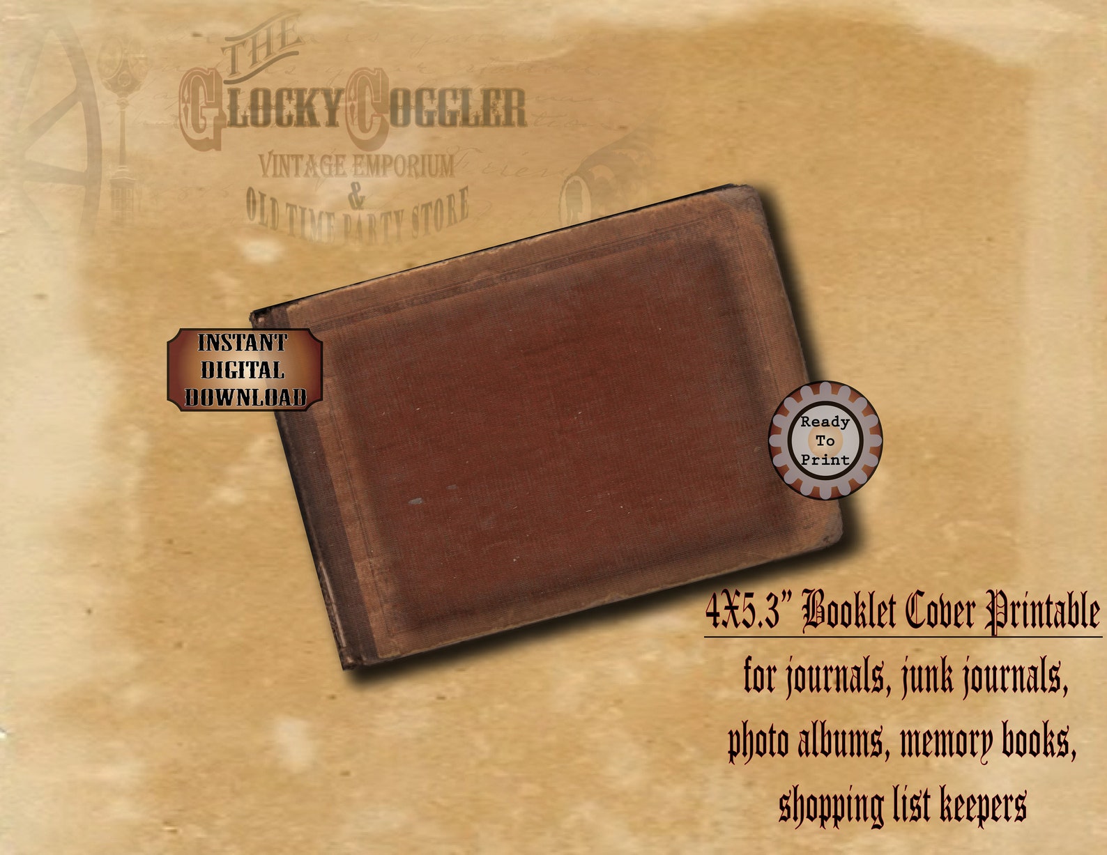 Goth Book Journal Cover JPG PNG Digital Download 4x5 | Etsy