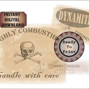 Mine Explosives Crate Labels ~ Printable Wild West Gold Mining Party ...