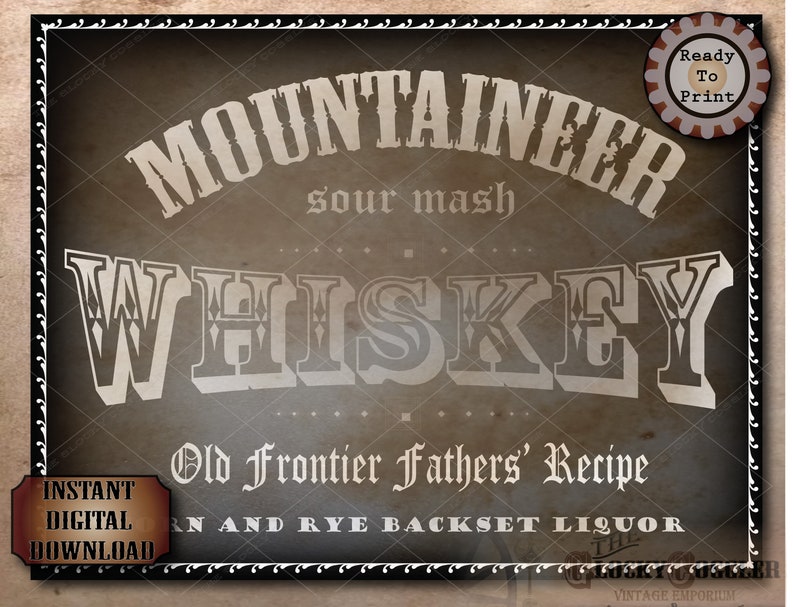 5 Whiskey Crate Labels Printable Set JPG Files ~ Pre-prohibition Civil ...