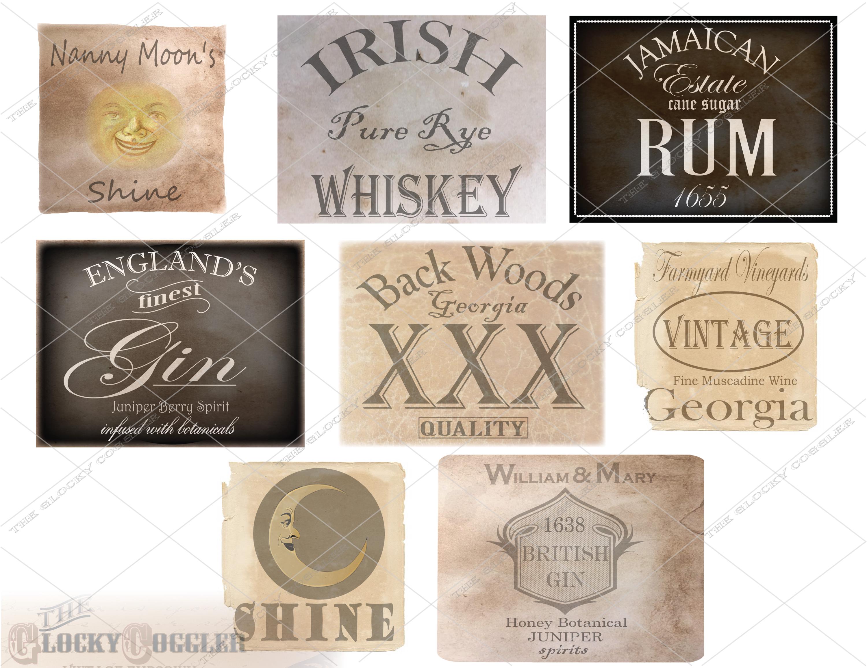 30 Prohibition Bootlegger Crate Labels JPG Set ~ Speakeasy Roaring 20s ...