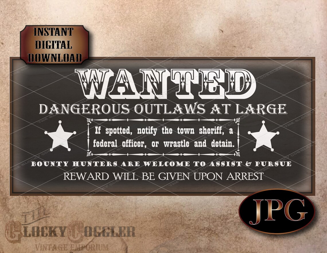 22 Piece Wild West Printable Party Pack ~ WANTED Poster & Sign, Vittles ...