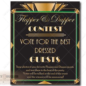 Flappers Dappers Contest Sign Printable Files 30x32 Best Dressed Guest ...