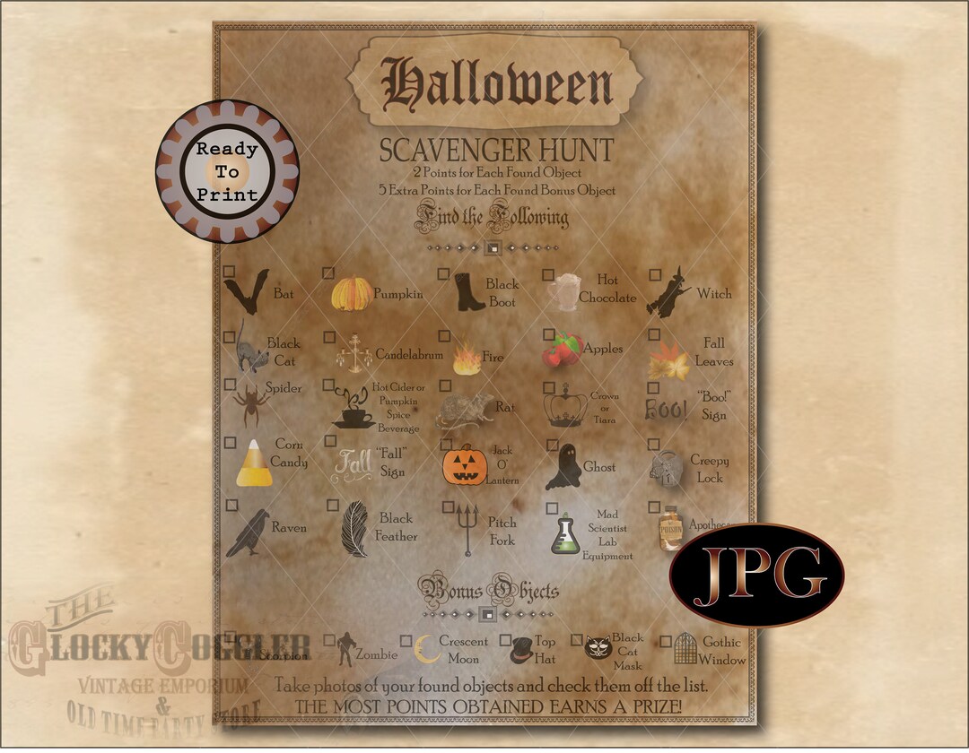 Halloween Movie SCAVENGER HUNT Printable File Family Night - Etsy