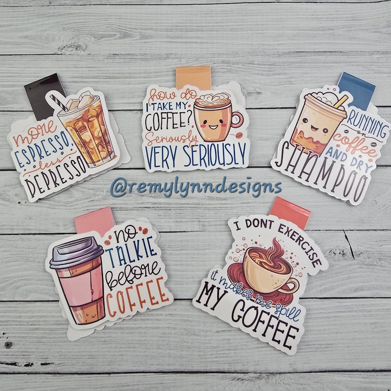 Coffee Magnetic Bookmarks – Practical Page Holders | Perfect for Books ...