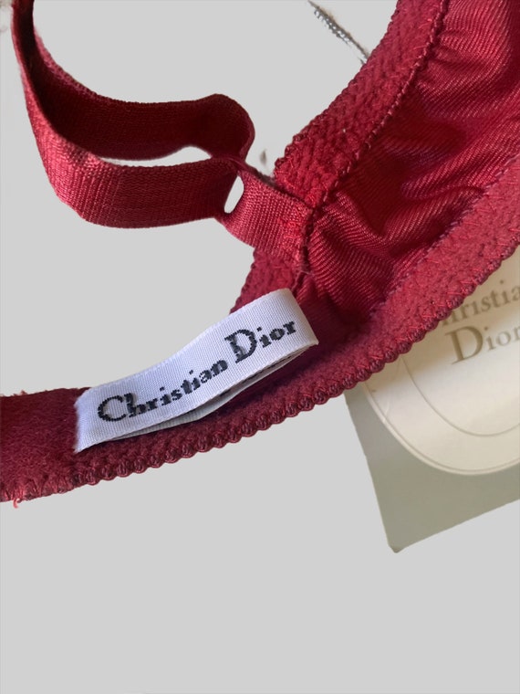 90s Christian Dior satin bra, Dior maroon lingerie, D… - Gem