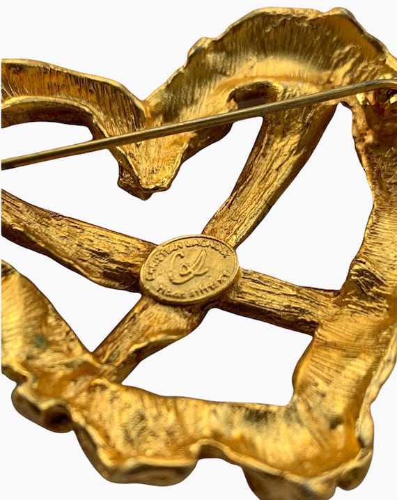 90s Christian Lacroix brooch / large heart shape broo… - Gem